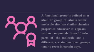 FUNCTIONAL-GROUP, GENERAL CHEMISTRY 1. pptx | PPTX