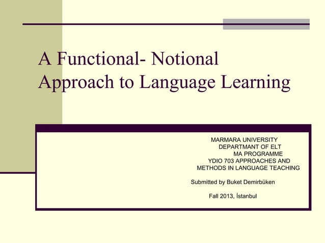 Functional - Notional Approach | PPTX | Education