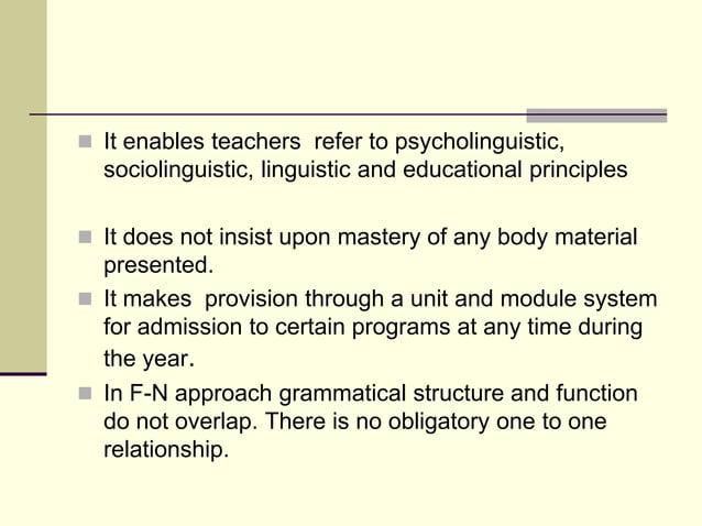 Functional - Notional Approach | PPTX | Education