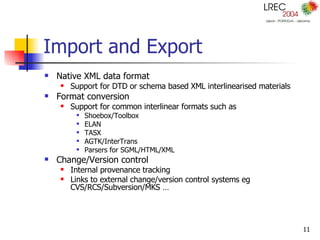 Functional Requirements for an Interlinear Text Editor | PPT