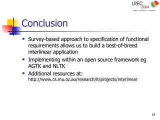 Functional Requirements for an Interlinear Text Editor | PPT