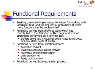 Functional Requirements for an Interlinear Text Editor | PPT