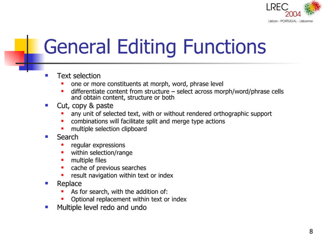 Functional Requirements for an Interlinear Text Editor | PPT