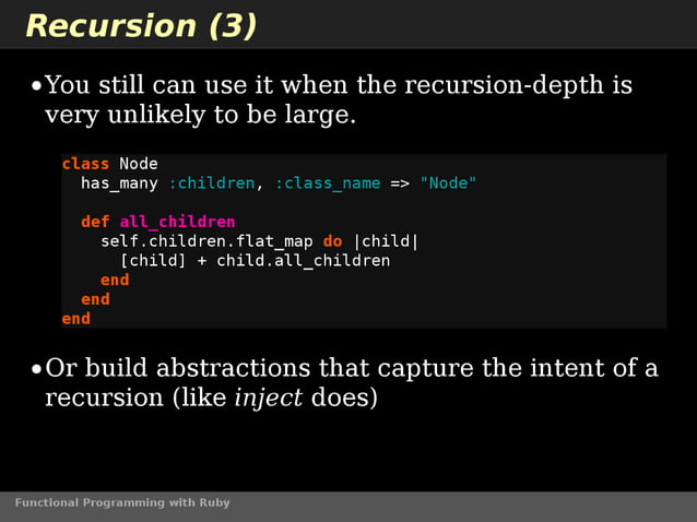 Functional Programming with Ruby | PPT