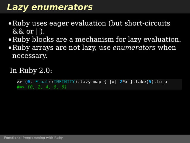 Functional Programming with Ruby | PPT