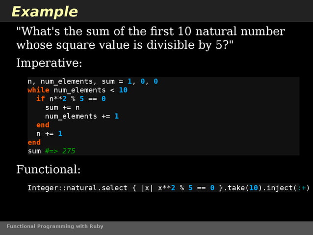 Functional Programming with Ruby | PPT