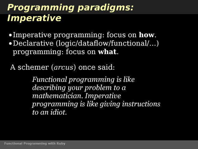 Functional Programming with Ruby | PPT
