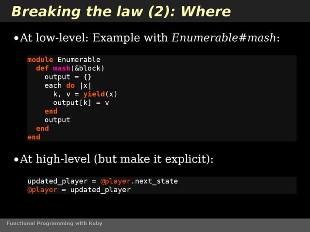 Functional Programming with Ruby | PPT