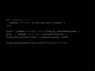 Functional techniques in Ruby | PPT
