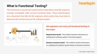 A Complete Guide to Functional Testing | PPTX