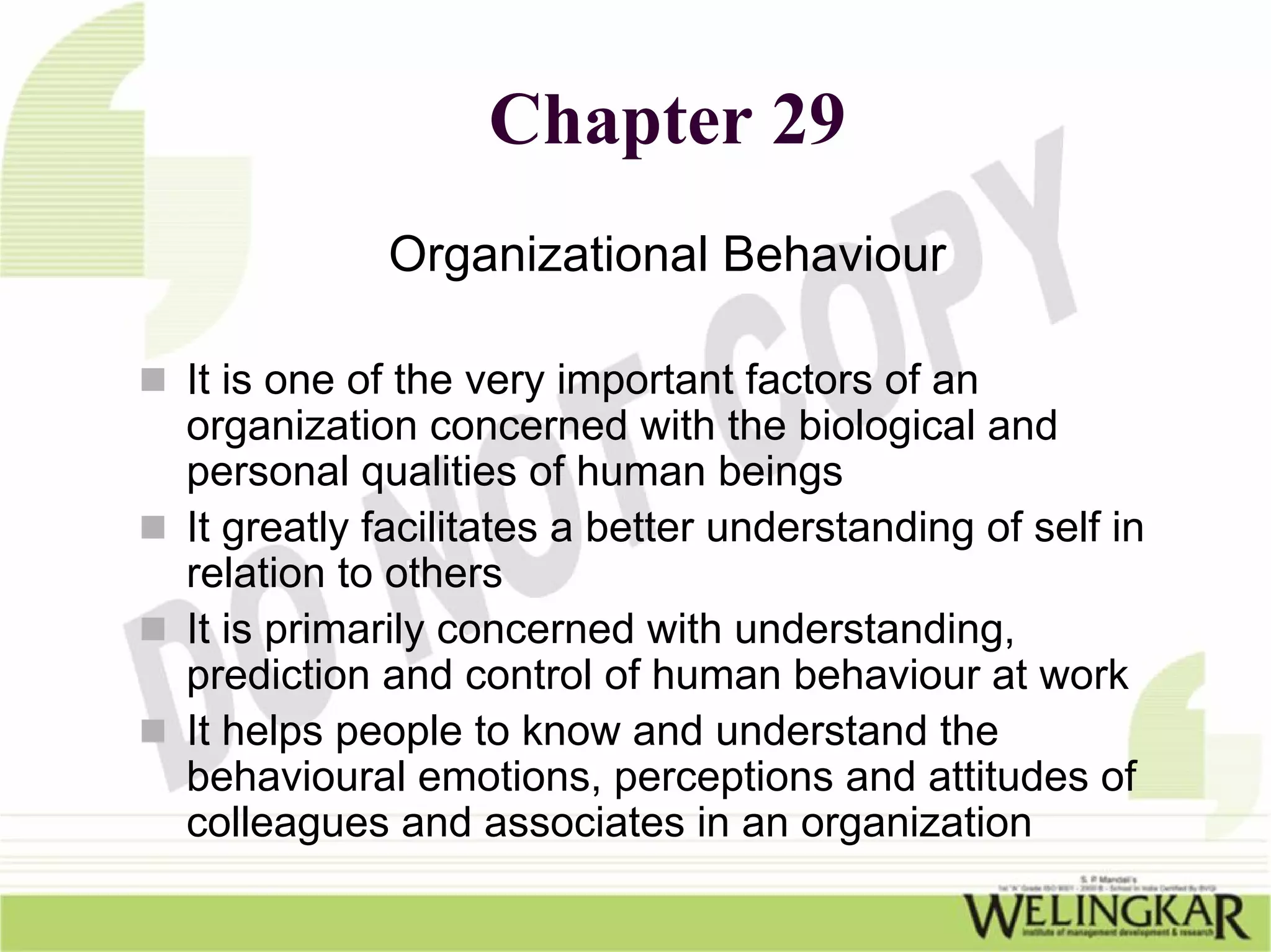 Elements of Organizational Behaviour | PDF