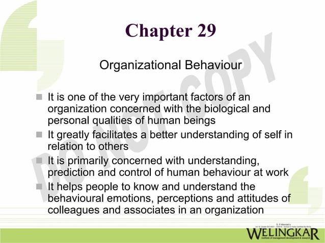 Elements of Organizational Behaviour | PDF