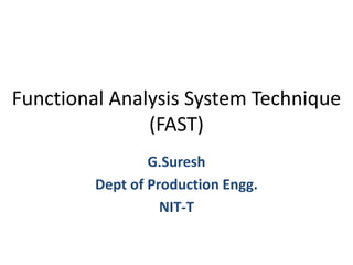 Functional Analysis System Technique (FAST).pptx | Programming Languages | Computing