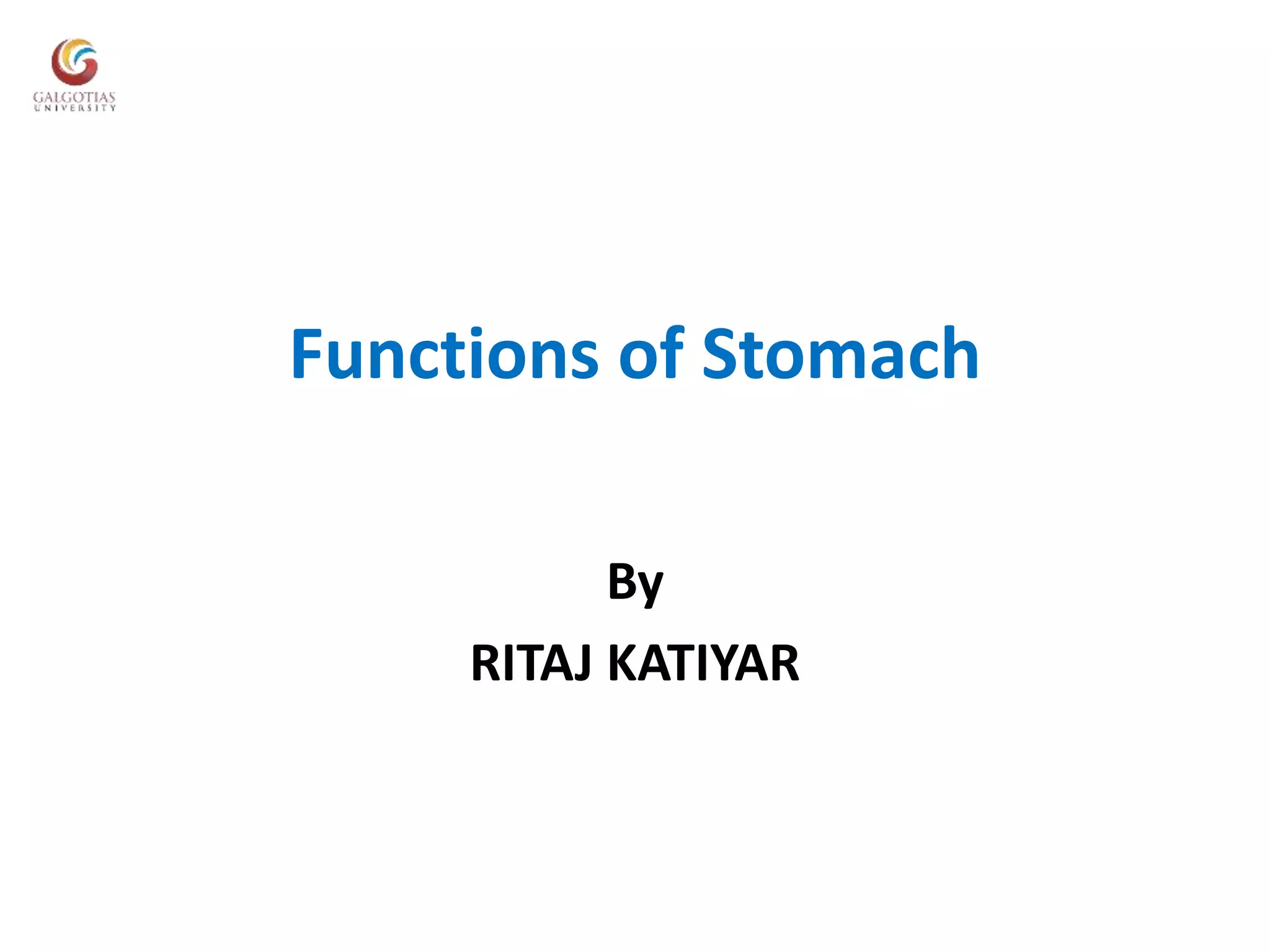 Functional anatomy of stomach, functions of stomach and glands of ...