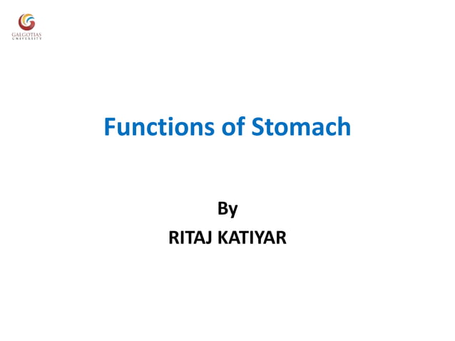 Functional anatomy of stomach, functions of stomach and glands of ...