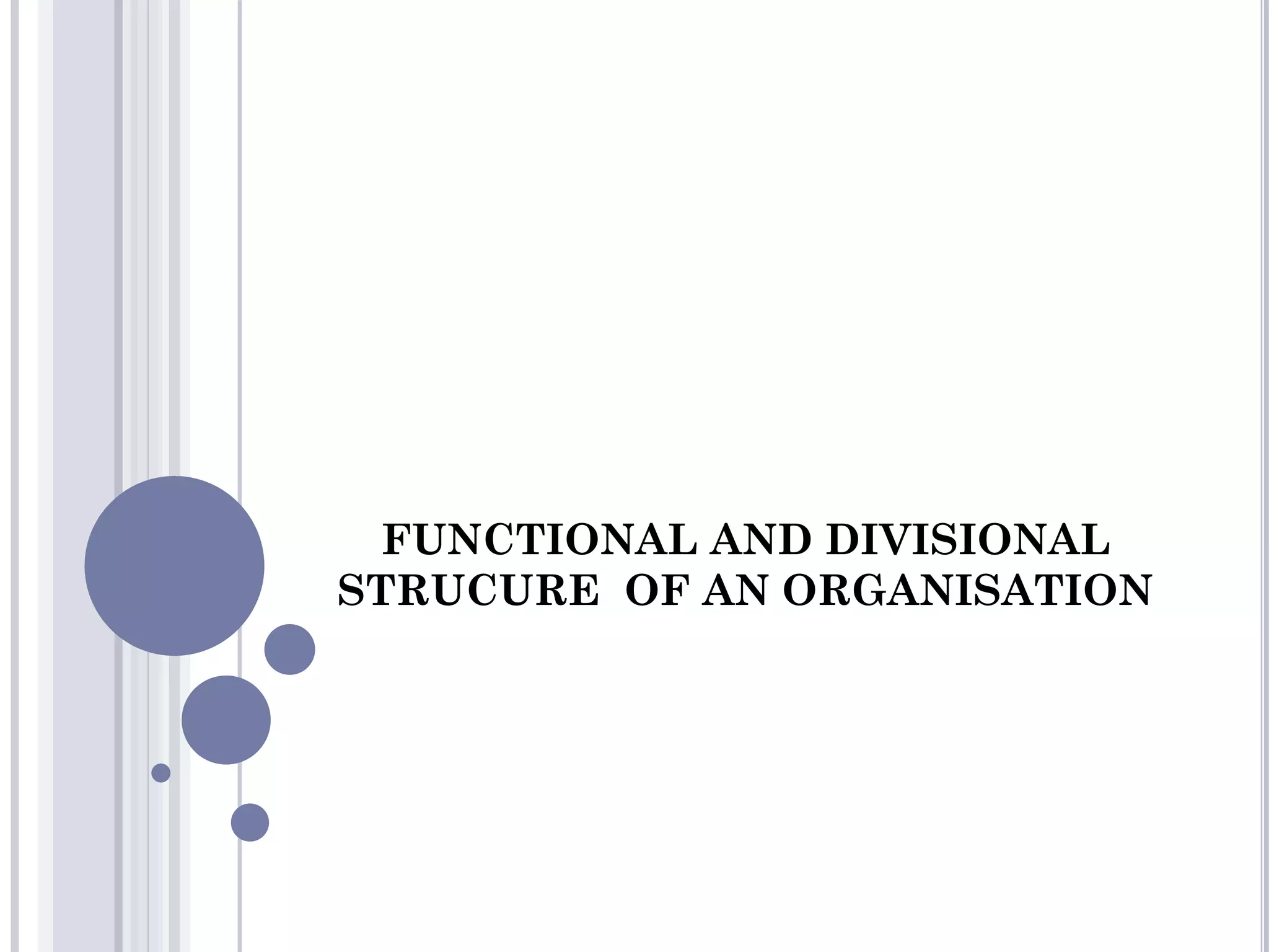 Functional and divisional strucure of an organisation | PPTX