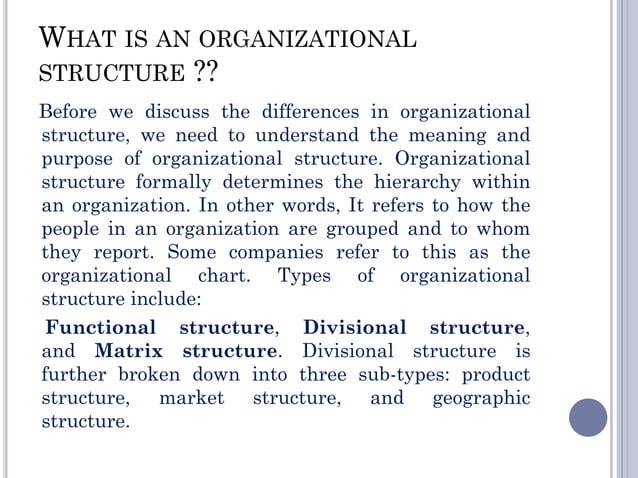 Functional and divisional strucure of an organisation | PPTX | Business ...