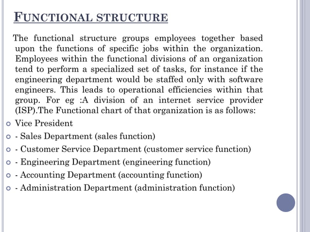 Functional and divisional strucure of an organisation | PPTX | Business ...