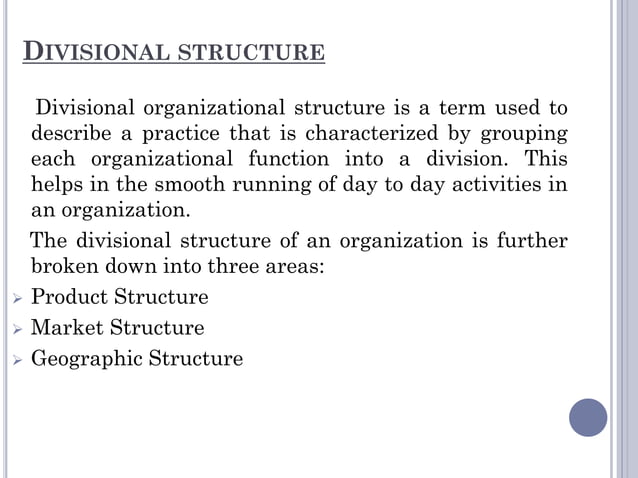 Functional and divisional strucure of an organisation | PPTX | Business ...