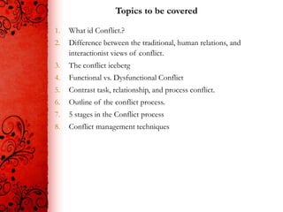 Functional and dysfunctional conflicts | PPTX