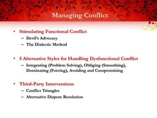 Functional and dysfunctional conflicts | PPTX