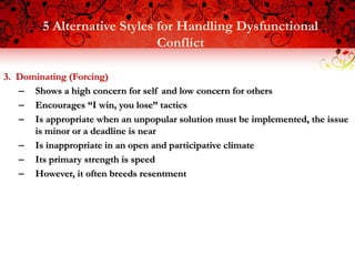 Functional and dysfunctional conflicts | PPTX