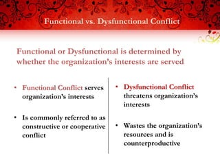 Functional and dysfunctional conflicts | PPTX