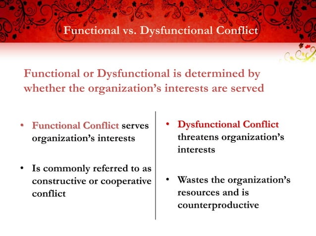 Functional and dysfunctional conflicts | PPTX