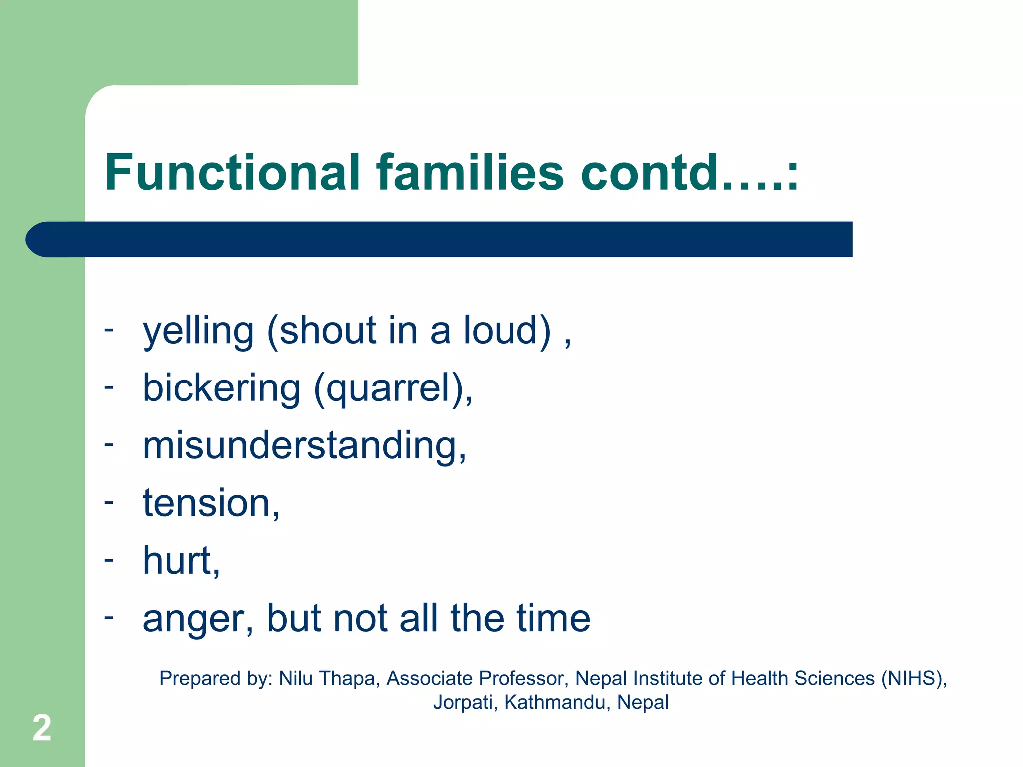Functional and dysfunctional families | PPT
