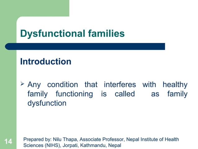 Functional and dysfunctional families | PPT