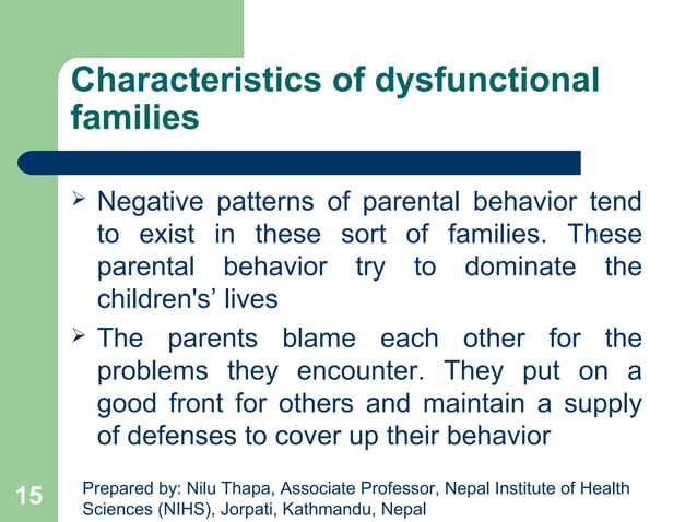Functional and dysfunctional families | PPT