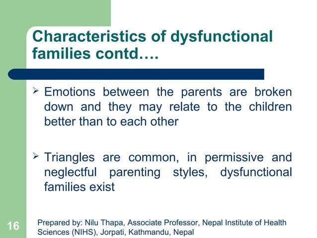 Functional and dysfunctional families | PPT