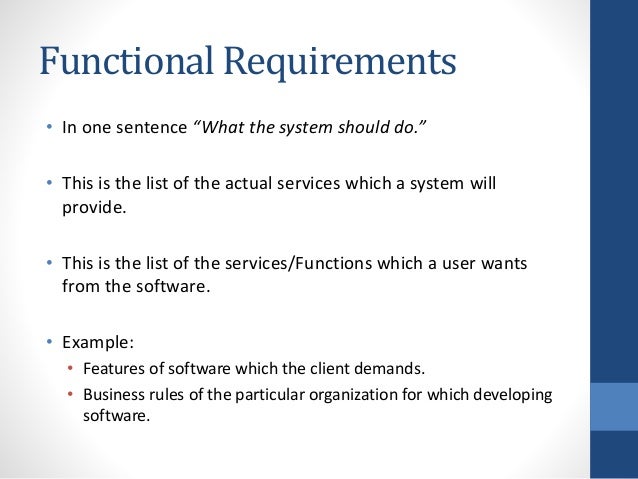 Functional and non functional requirement in Software Engineering