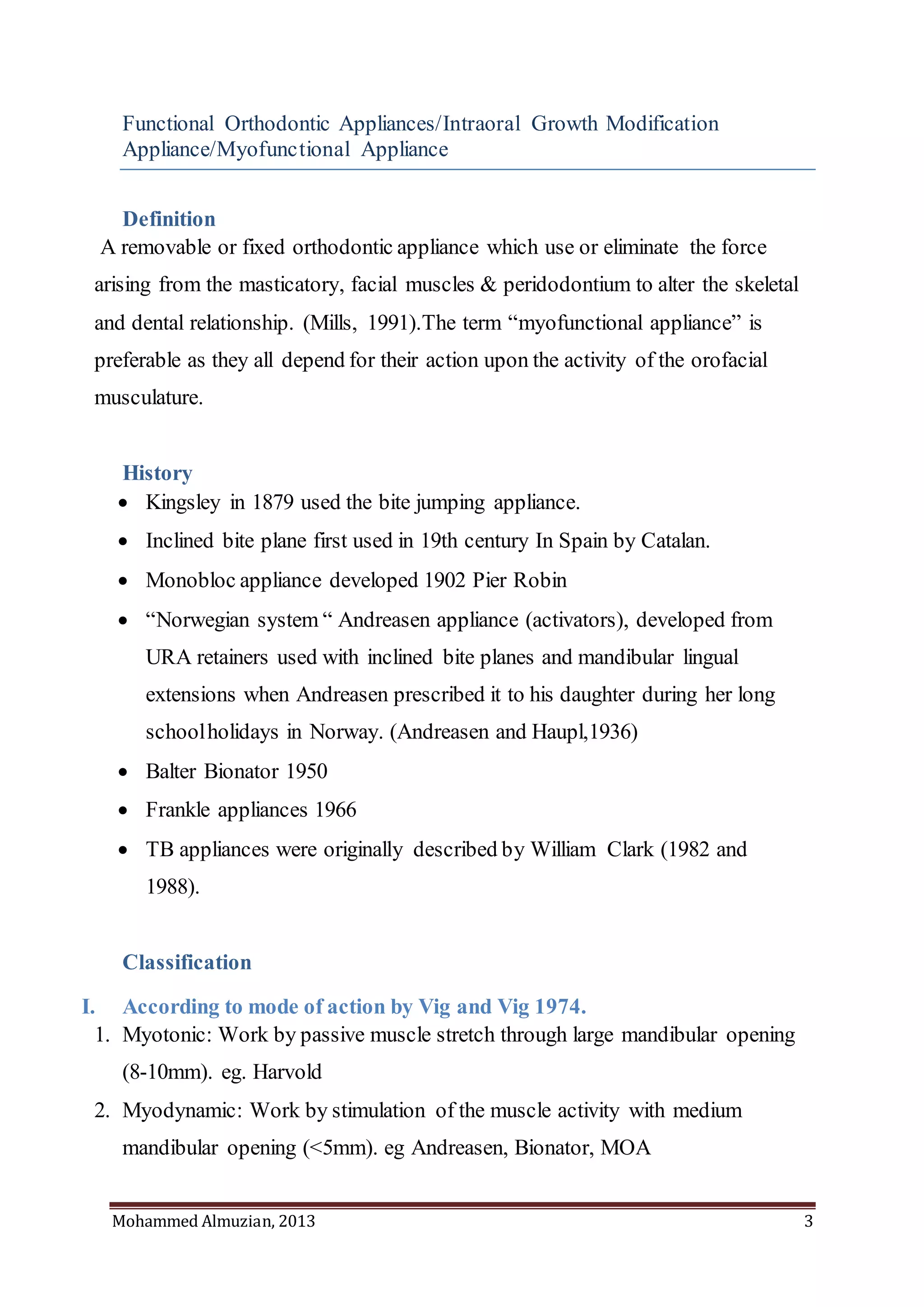 Functional orthodontic appliances / for orthodontists by Almuzian | DOCX