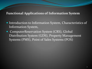 Functional applications of information system | PPT