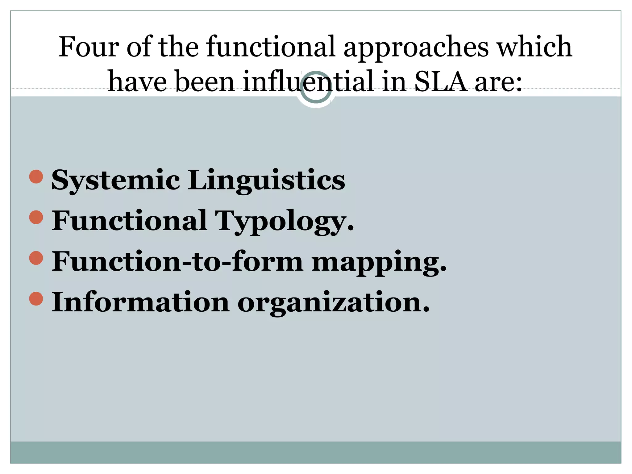 Functional approaches | PPT
