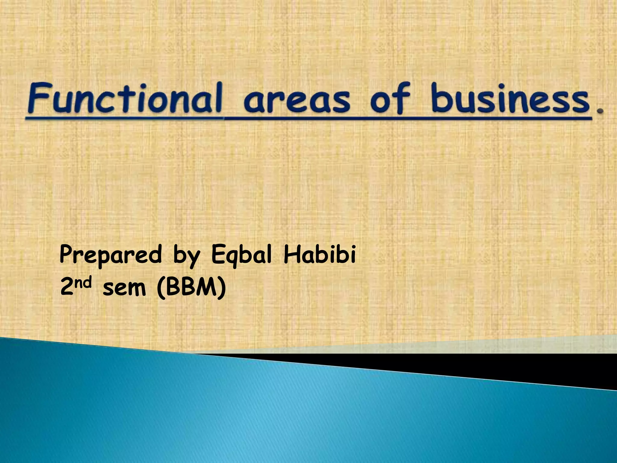 Functional areas of business | PPTX
