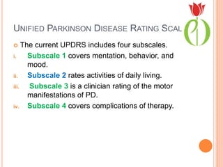 Functional assessment scale for parkinson disease | PPTX