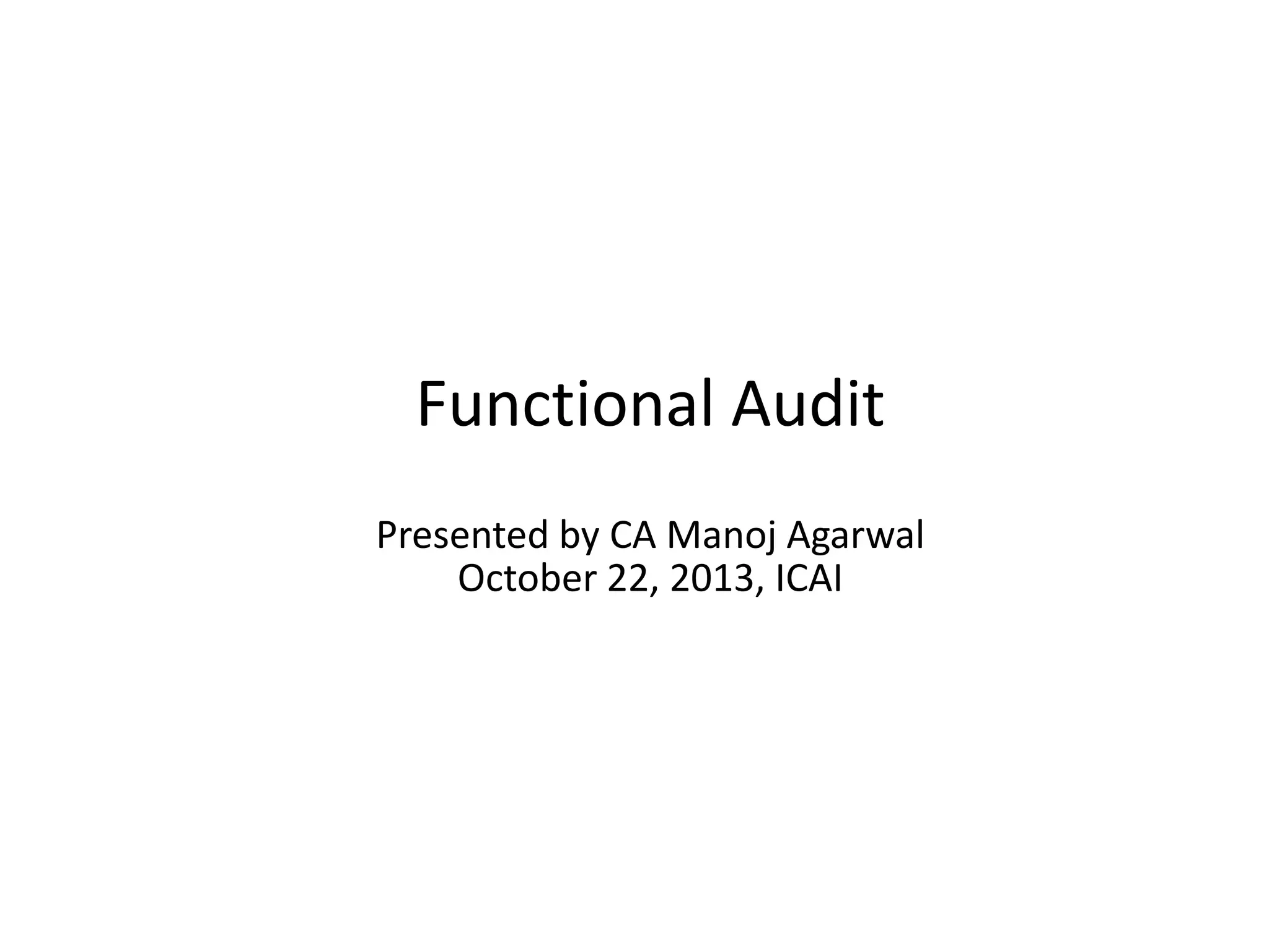 Functional Audit | PPTX