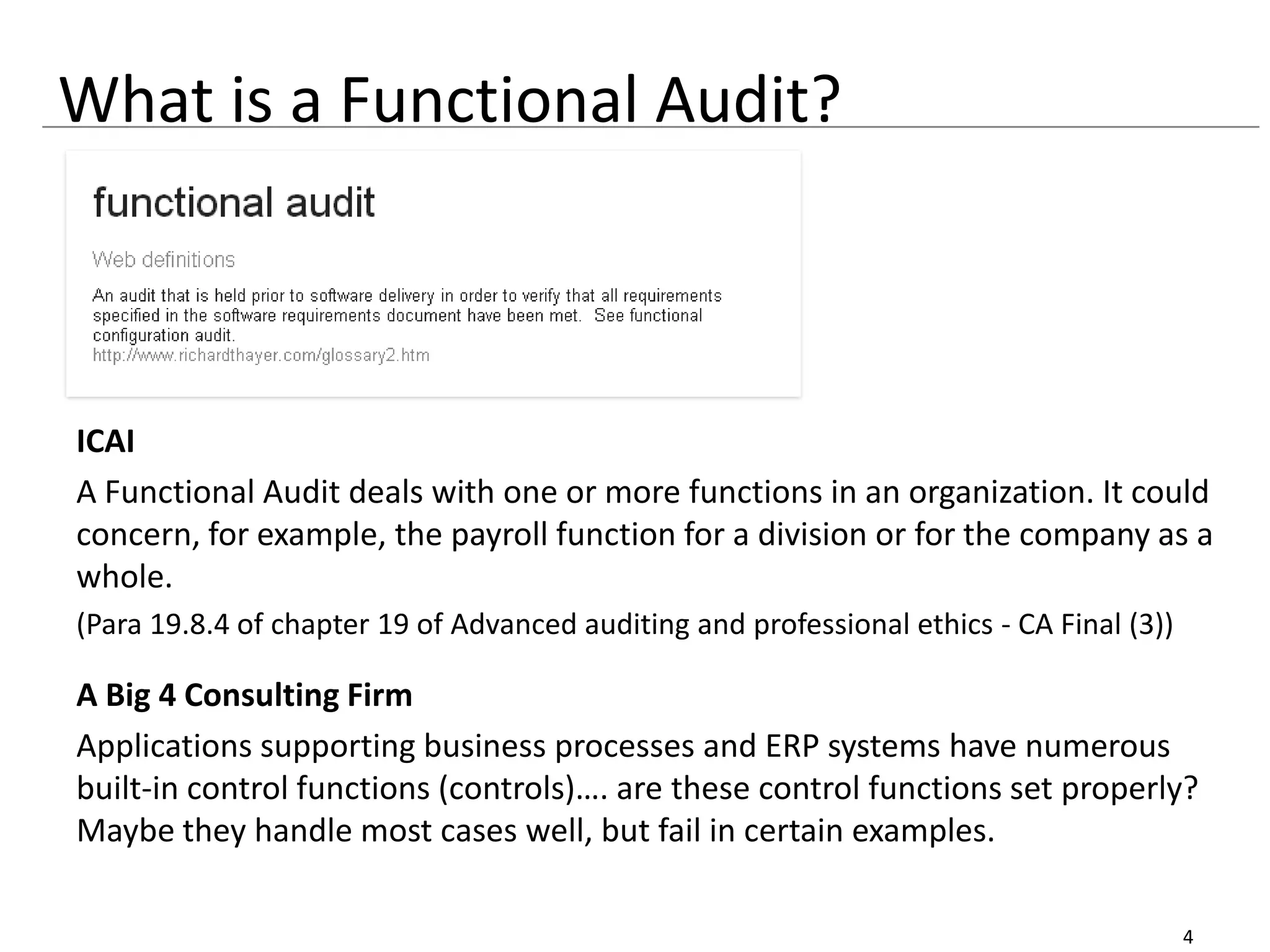 Functional Audit | PPTX