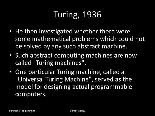 Computability, turing machines and lambda calculus | PPT
