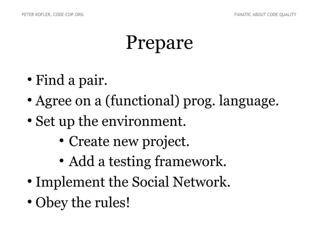 Coding Dojo: Functional Calisthenics (2016) | PPT