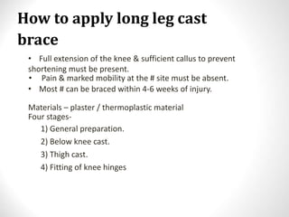 Functional cast bracing and various pop spica cast | PPTX