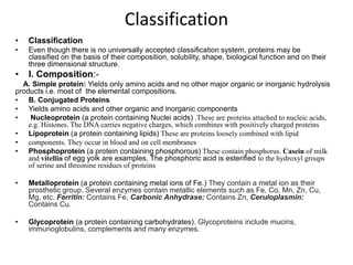 Functional classification of proteins- -pry, sec, tert, and quartenary ...