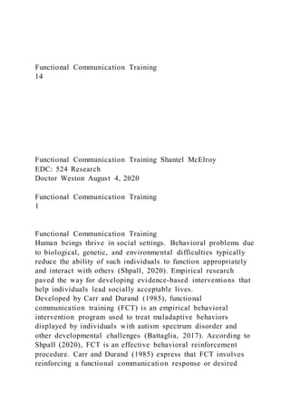 Functional Communication Training14Functiona | PDF