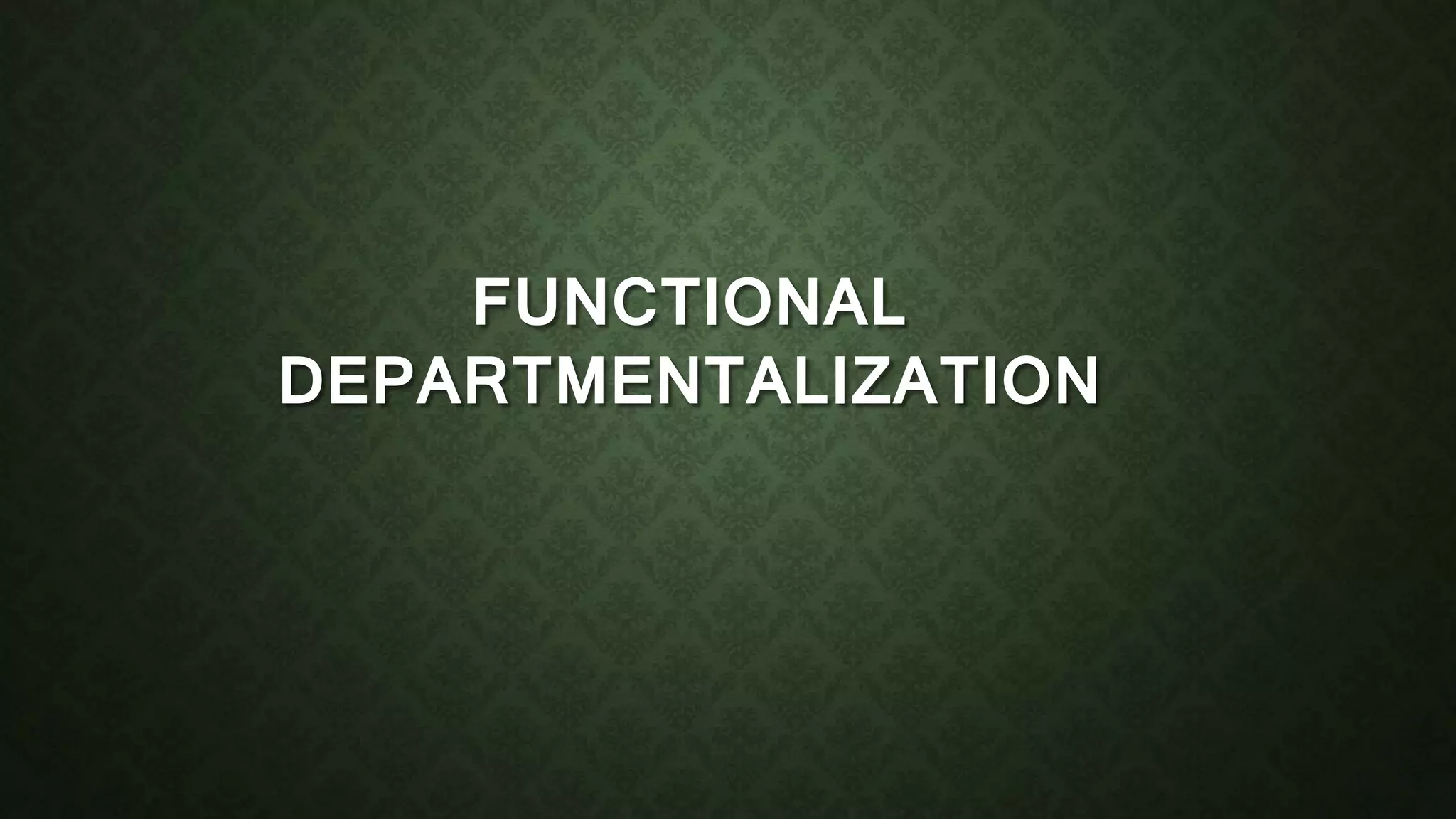 Functional departmentalization | PPTX