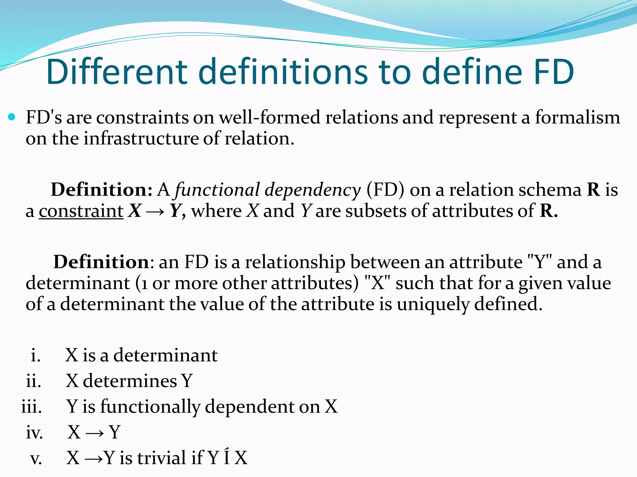Functional Dependencies And Normalization Pptx Databases Computer