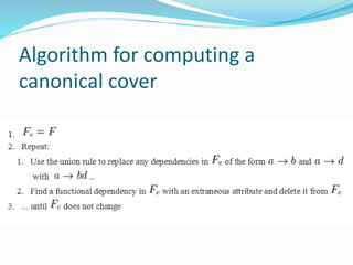 Functional dependencies and normalization | PPTX