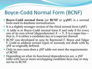 Functional dependencies and normalization | PPTX
