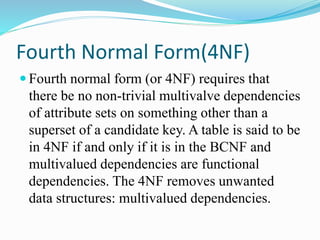 Functional dependencies and normalization | PPTX